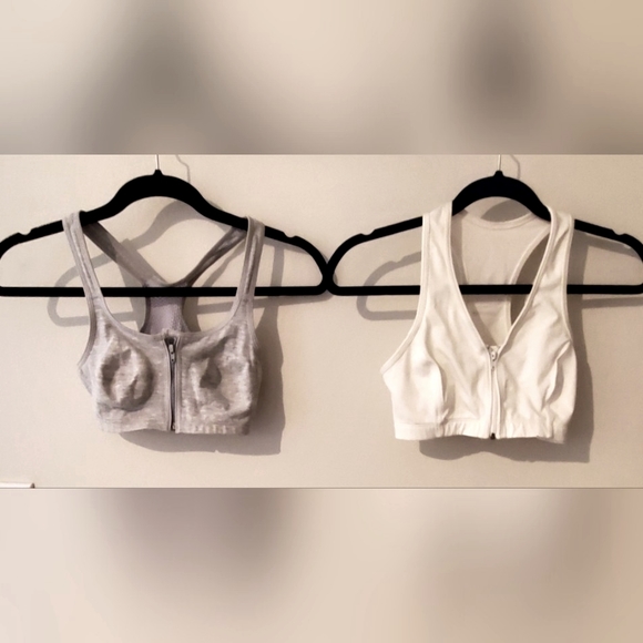 Jog Bra | Tops | Authentic Jog Bras Nwot Front Zip Full Support Gray ...
